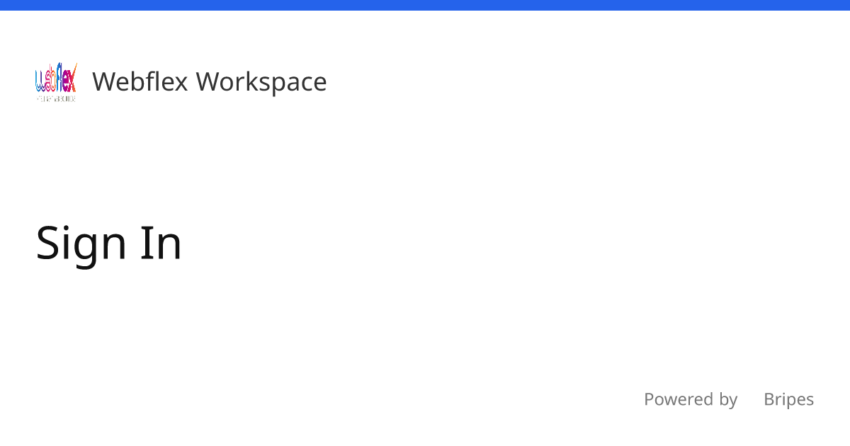 Sign In – Webflex Workspace